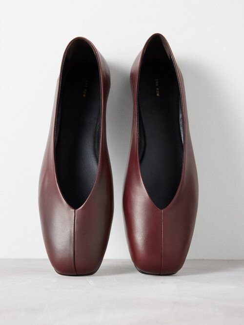 The Row Eva Two Nappa Leather Ballet Flats - ShopStyle