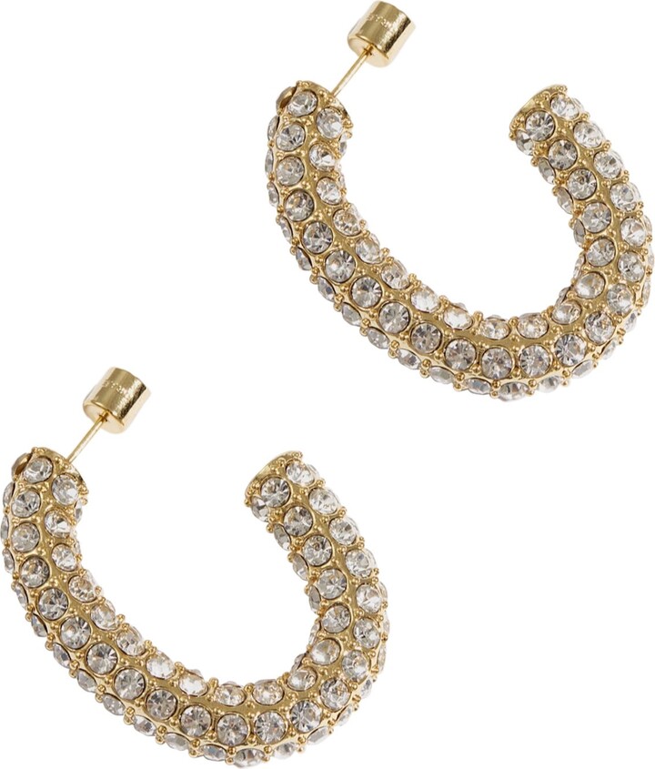 Drae Collection Capri Pavé Bold Hoops Gold - ShopStyle Earrings