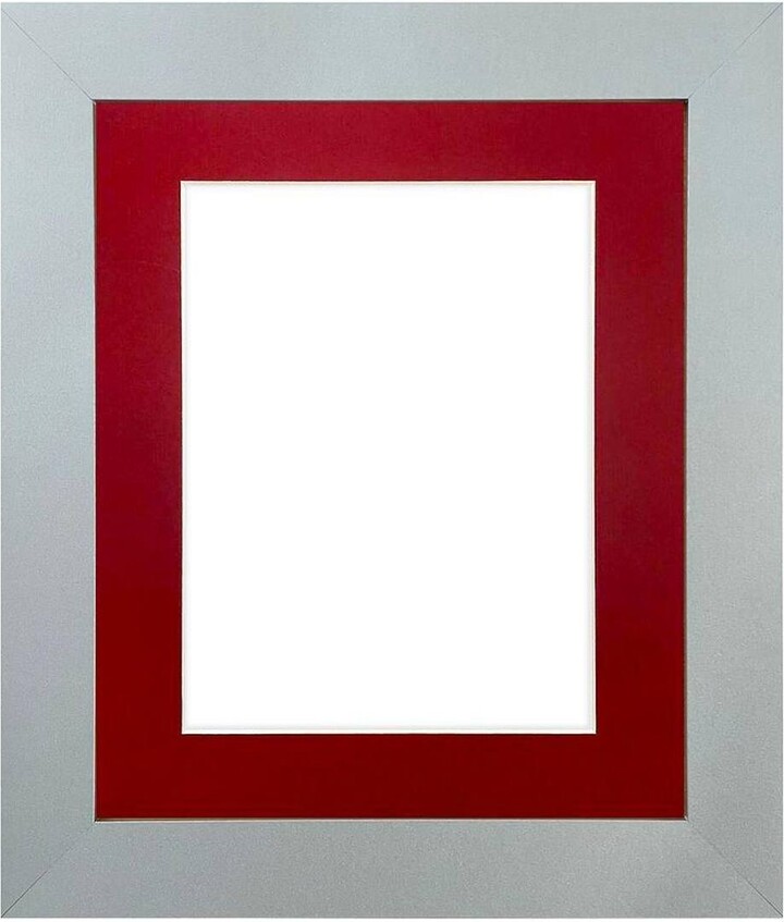 Frames & Mirrors 4U Metro Light Grey Frame with Red Mount for Image ...