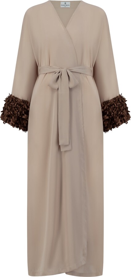 Dhara Sheth Dubai Neutrals Sleek Signature Bare Beige Long Kimono With ...