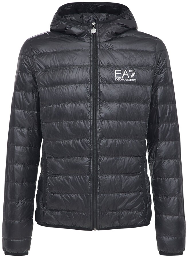 EA7 Emporio Armani Core Identity packable nylon down jacket - ShopStyle