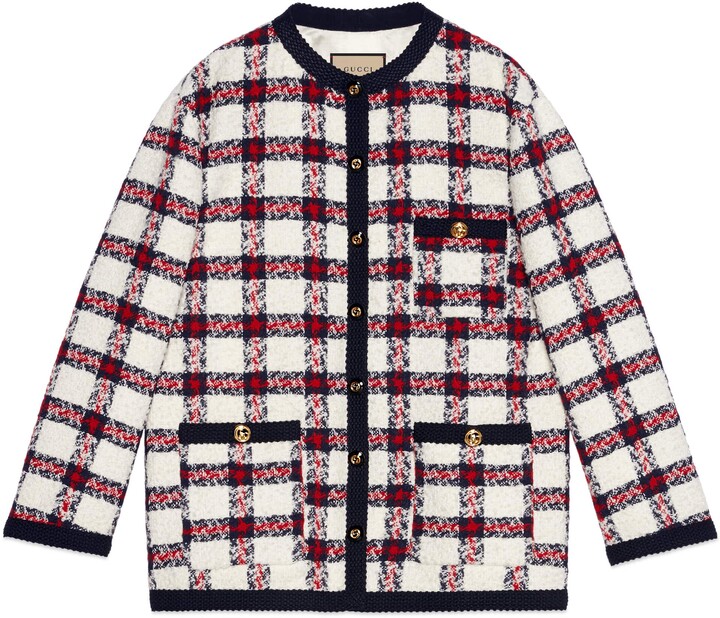 Gucci Check tweed jacket - ShopStyle