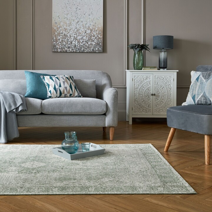 Dunelm Mila Traditional Rug Green - ShopStyle