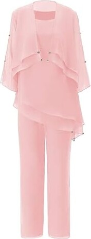 Aibilye Mother of the Bride Trouser Suit Chiffon Women's 3-Piece Mother ...