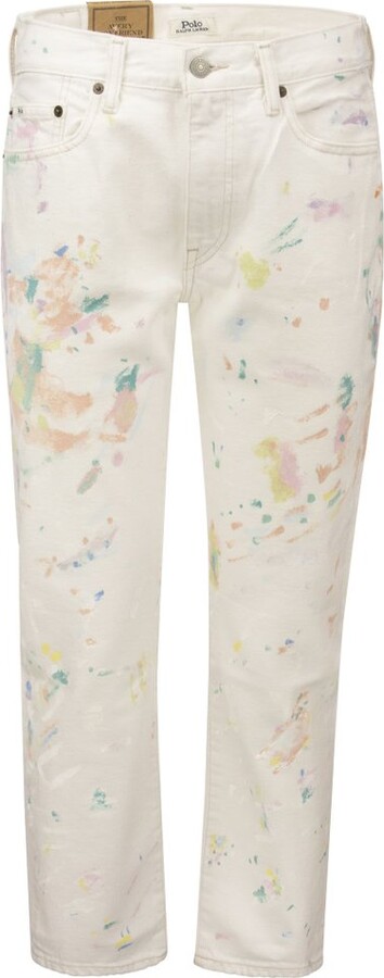 Polo Ralph Lauren Logo Patch Paint-Splatter Jeans - ShopStyle