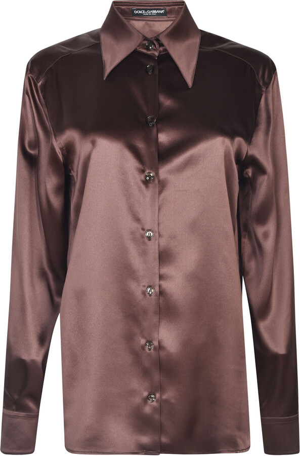 Dolce & Gabbana Classic Shiny Shirt - ShopStyle Tops