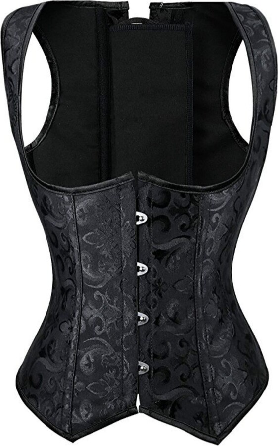 KUOSE Women's Retro Steel Boned Steampunk Basques Bustier Corset Plus ...