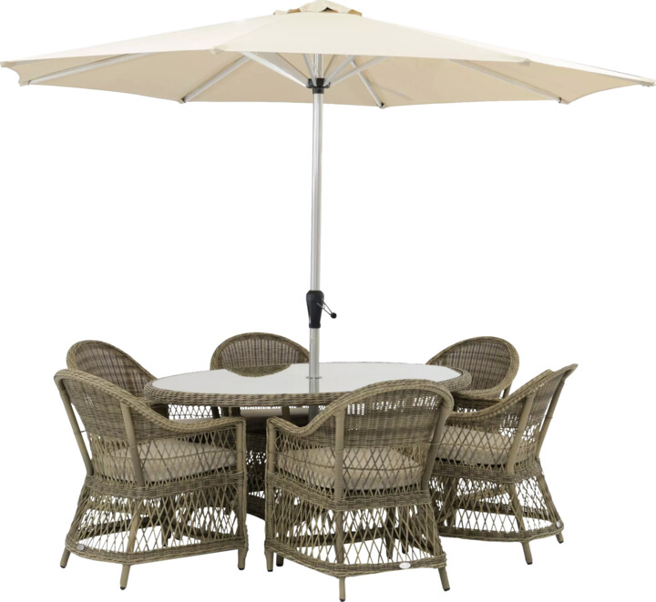 Bramblecrest RHS Rosemoor 6-Seater Ellipsis Garden Dining Table ...