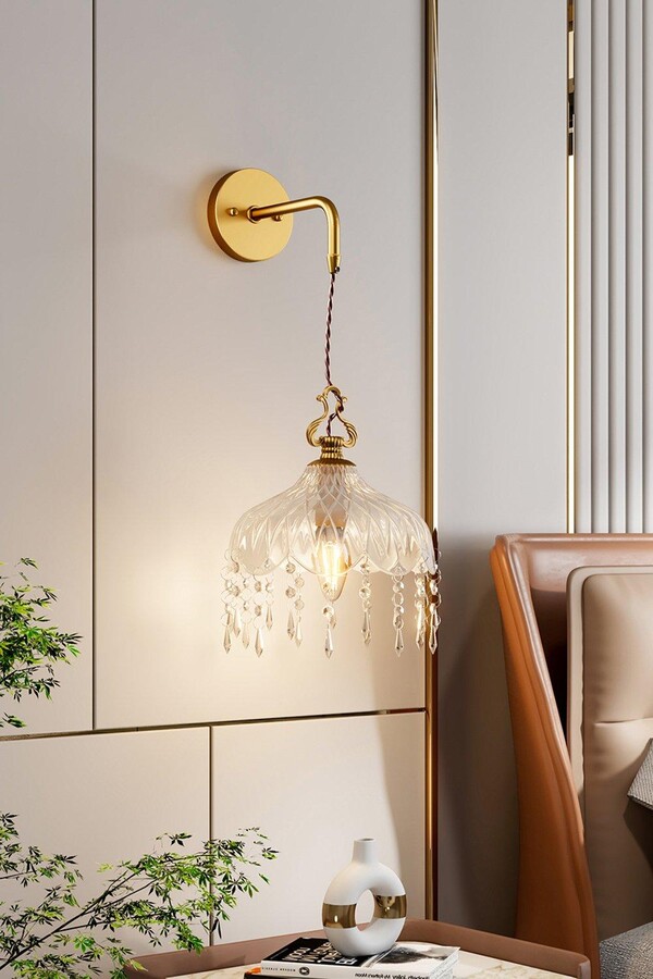 H&O Direct Single Light Glass Wall Sconce - ShopStyle