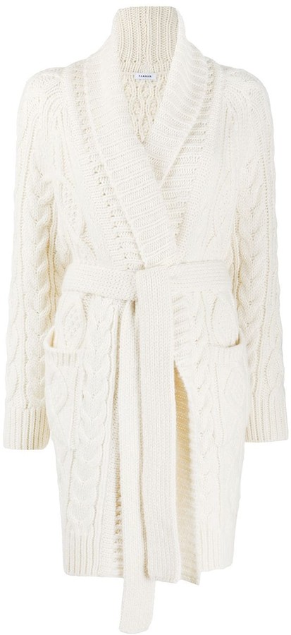 P.A.R.O.S.H. Cable Knit Robe Cardigan - ShopStyle