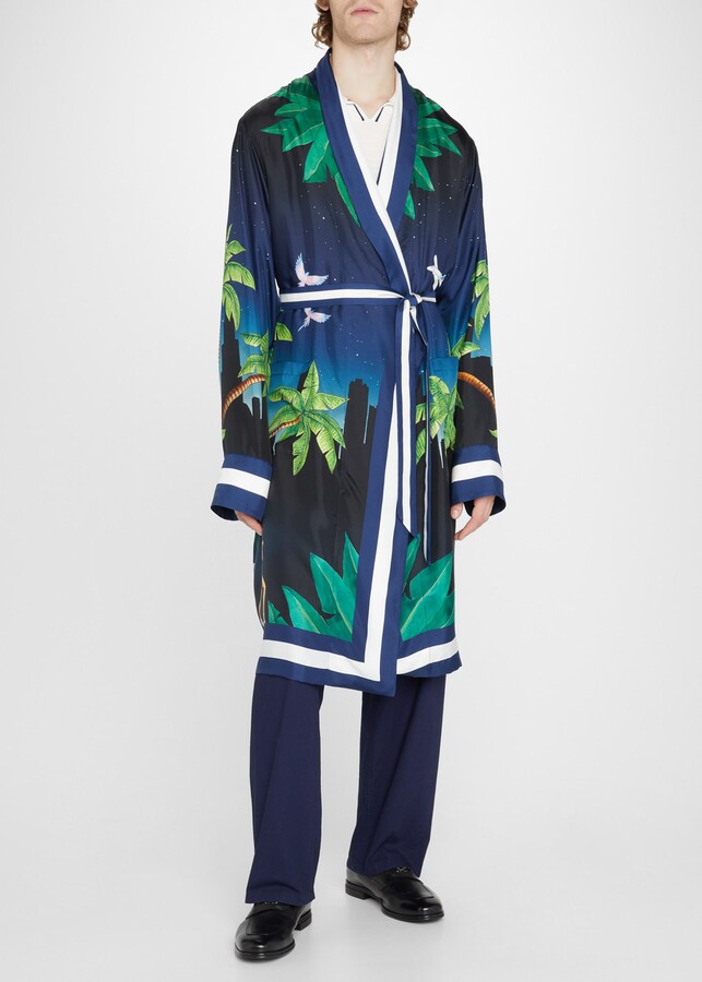 Casablanca Men's NYC Skyline Silk Twill Robe - ShopStyle