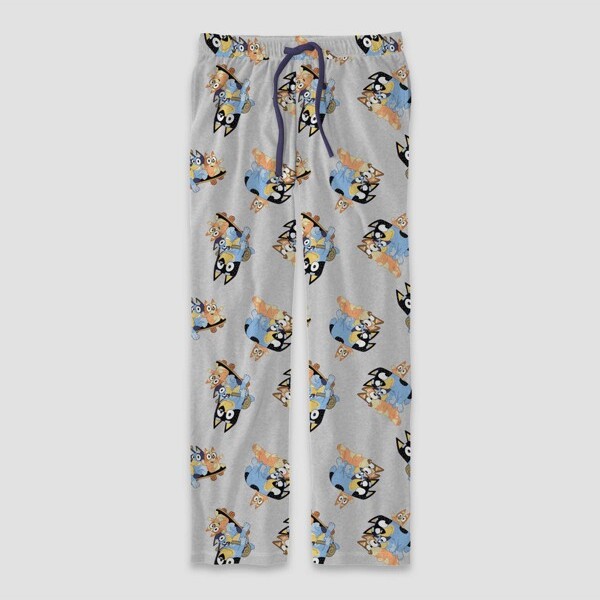 Men's Bluey Dad Goals Print Lounge Pajama Pants - Navy Blue/Silver ...