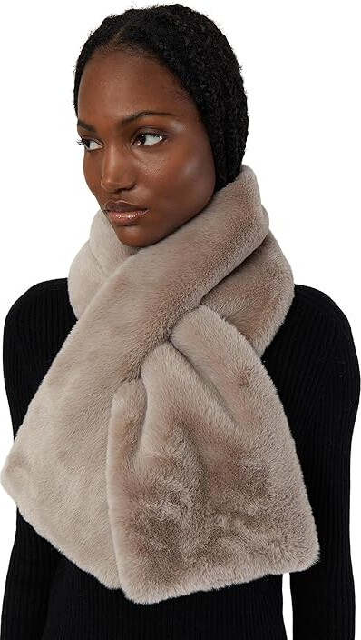 Apparis Bambi Women's Scarves Taupe, Polyester/Faux Fur - ShopStyle
