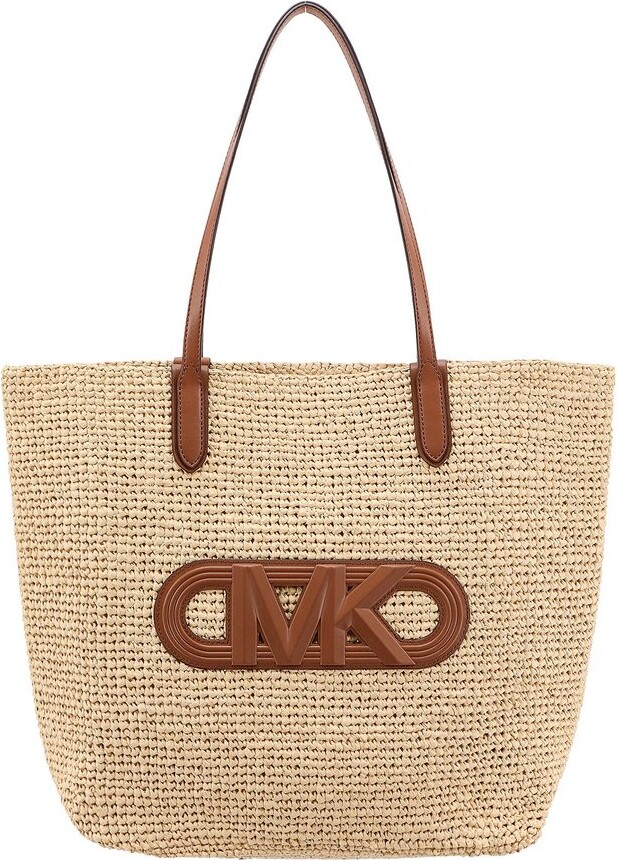 MICHAEL Michael Kors Eliza Extra-Large Empire Logo Straw Tote Bag - ShopStyle