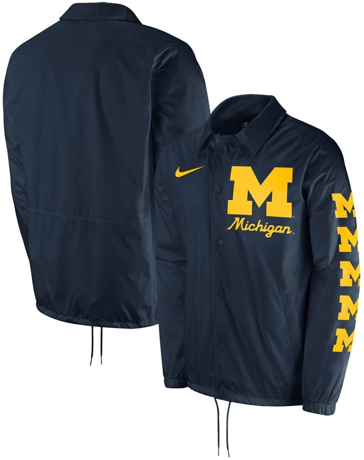 Nike Men's Navy Michigan Wolverines Replica Coaches Performance Full ...