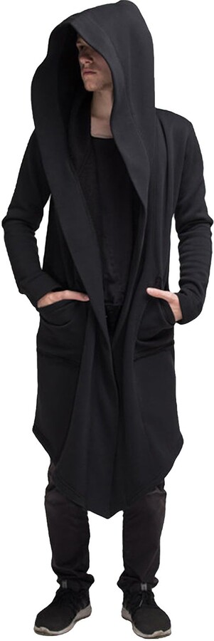 Sanyio Men's Medieval Hooded Cloak Long Hooded Draped Cardigan Shawl ...