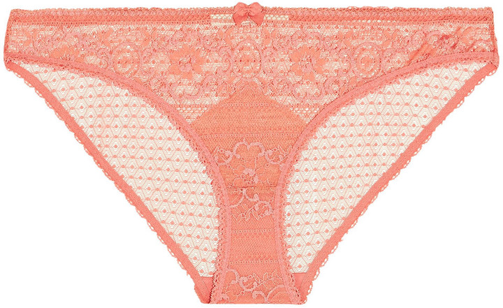Stella McCartney Ophelia Whistling Stretch-leavers Lace Low-rise Briefs - ShopStyle Panties