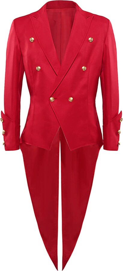 inhzoy Men's Medieval Steampunk Tailcoat Swallowtail Victorian Gothic ...