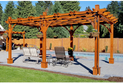 Outdoor Living Today Breeze 12 ft. W x 20 ft. D Cedar Wood Pergolas 6 Post - ShopStyle