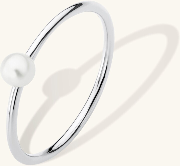 L'ERA Freshwater Cultured Pearl Stacking Ring - Grey - ShopStyle
