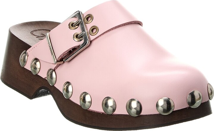 Ganni Retro Leather Clog - ShopStyle