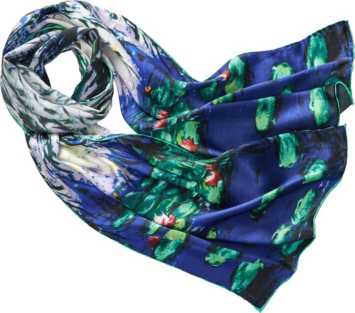 Prettystern women long Silk Scarf with Artworks Painting - Claude Monet ...