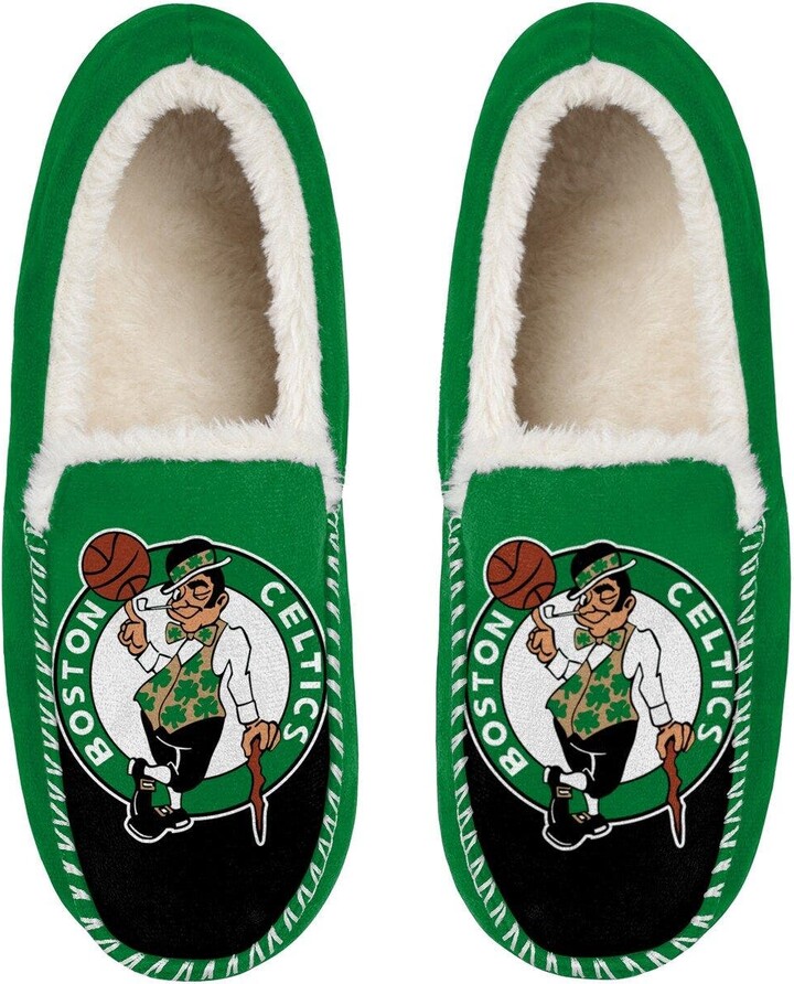 Men's FOCO Boston Celtics Colorblock Moccasin Slippers - ShopStyle