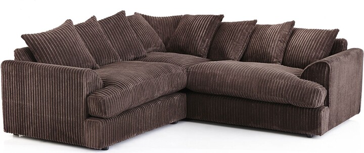 SofasWorld Collection Jasper Large Corner Sofa Jumbo Cord Chocolate ...