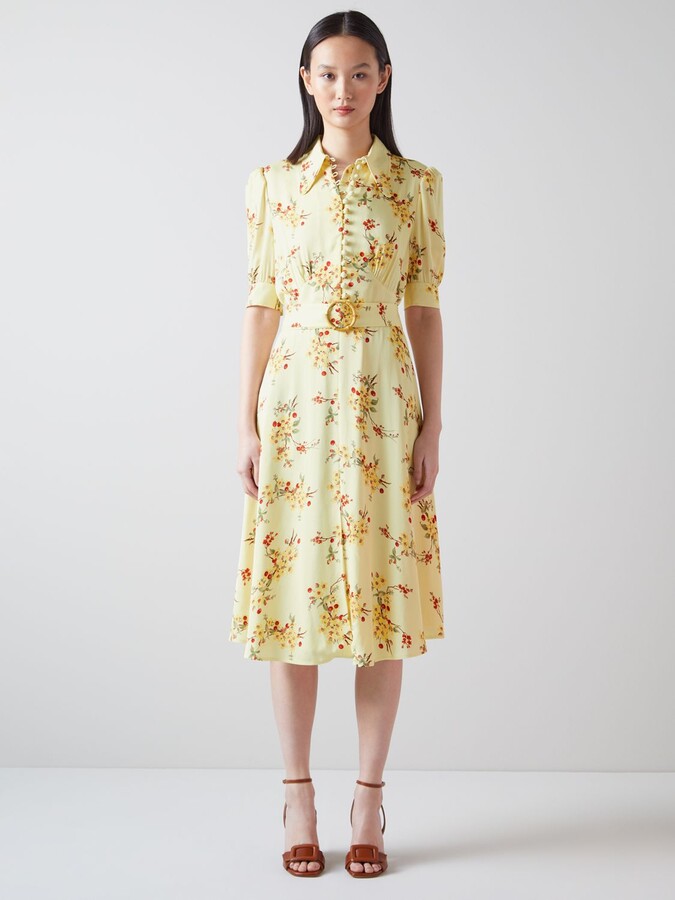 LK Bennett Amor Floral Midi Dress - ShopStyle