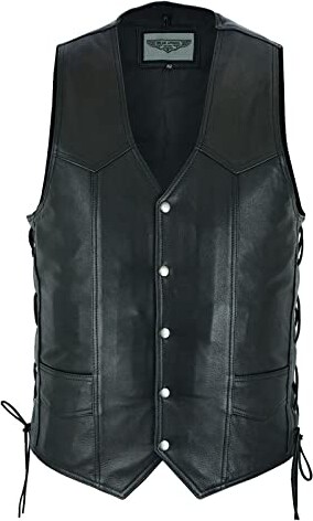 RiderVibe Leather Motorcycle Vest for Men with Concealed Carry Gun ...