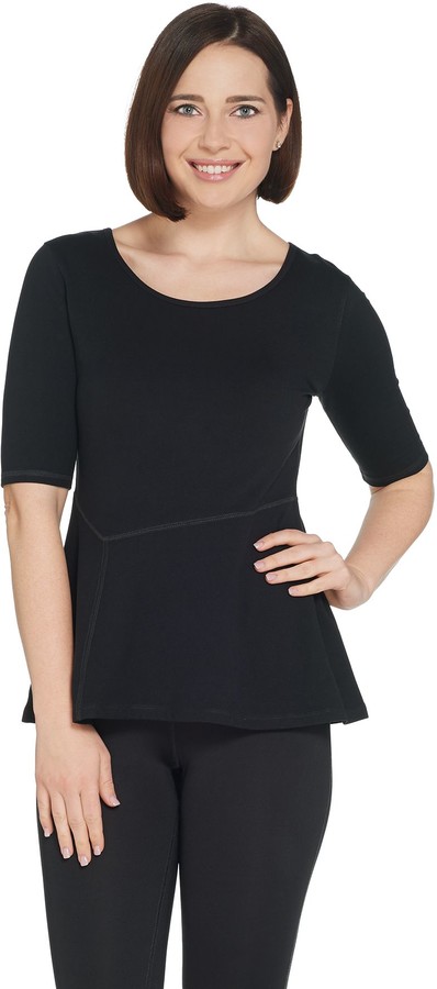 Susan Lucci Collection Half Sleeve Peplum Top - ShopStyle