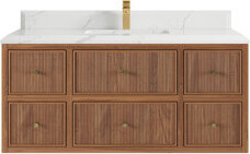 Willow Collections Sonoma Floating Teak 48'' Single Bathroom Vanity ...