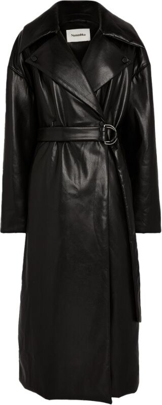 Nanushka Faux-Leather Liano Wrap-Around Coat - ShopStyle