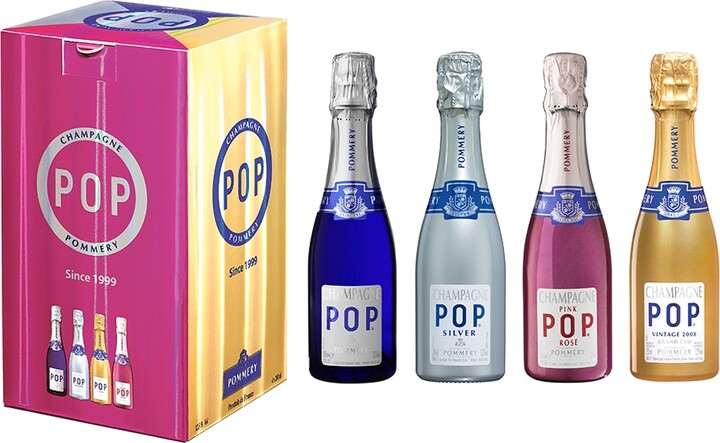 Pommery POP Champagne Mini Gift Box 4 X 200ml Sparkling Wine ...