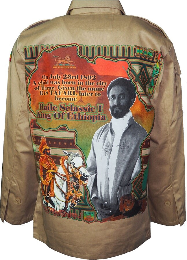 Raw Blue Haile Selassie Full Sleeve Shacket Jacket Buttoned Collar Neck ...