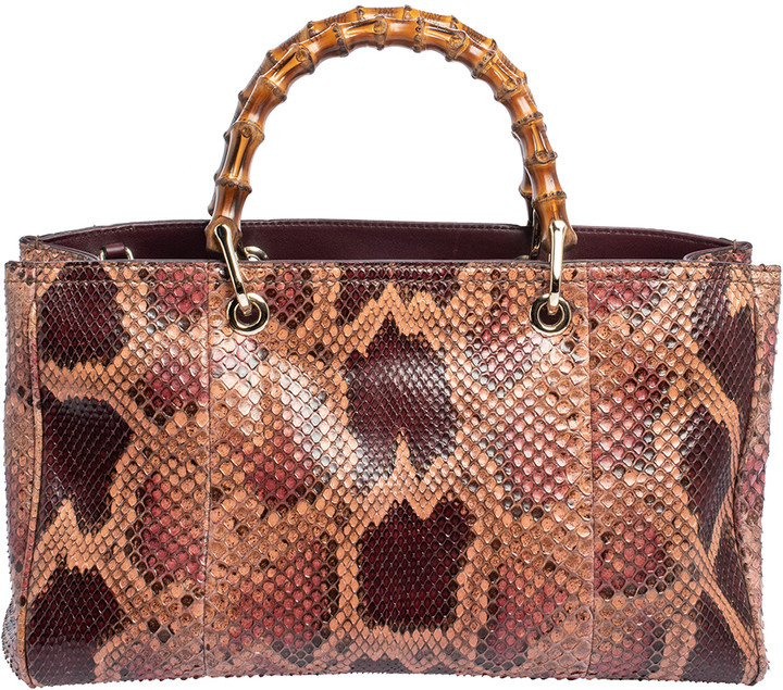 Gucci Multicolor Python Medium Bamboo Shopper Tote - ShopStyle