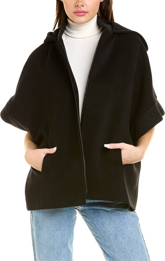 Cinzia Rocca Icons Wool & Cashmere-Blend Cape Coat - ShopStyle