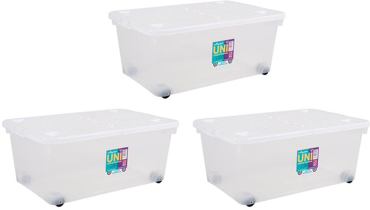 Wham Set Of 3 45 Litre Wheeled Plastic Storage Boxes - ShopStyle