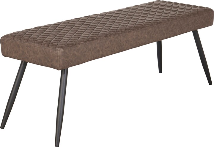 Dunelm Montreal 2 Seater Dining Bench, Faux Leather Brown - ShopStyle