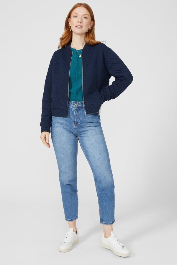 Maine Quilted Jersey Bomber Jacket - ShopStyle