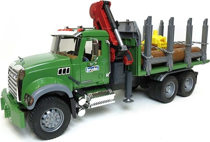 Bruder 1/16th Mack Granite Log Truck with Knuckleboom Grapple Crane ...