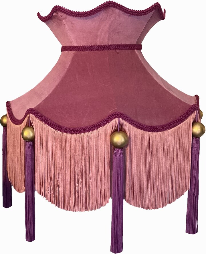 Abigail Hardie Home Pink / Purple Blush Pink Velvet Crown Lampshade ...