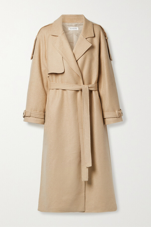 The Frankie Shop - Suzanne Belted Wool-blend Felt Trench Coat ...