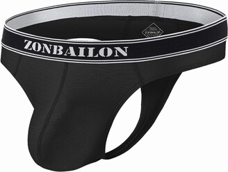 BIATWOWR Mens Silk Thongs G-String Bulge Black Sexy Underwear M ...