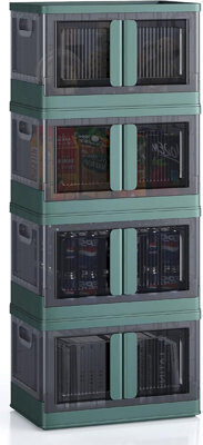 Rebrilliant Collapsible Storage Bins with Lids - Stackable Storage Bins ...