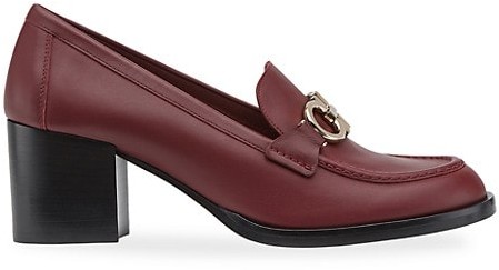 Ferragamo Rolo Block-Heel Leather Loafers - ShopStyle Shoes