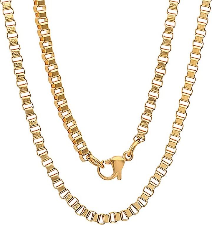 Anthony Jacobs Stainless Steel Square Box Chain Necklace - ShopStyle ...