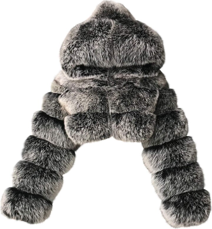 AMhomely Womens Winter Coats Faux Fur Jacket for Women Fuzzy Open Front ...