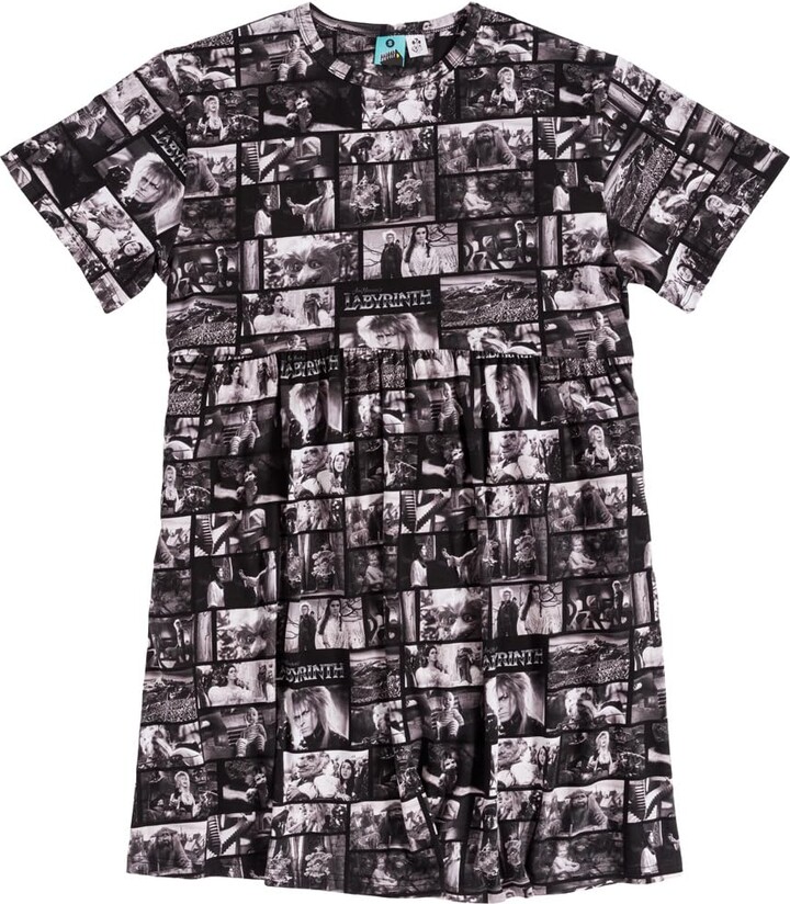 TruffleShuffle Women's Labyrinth Movie Reel Smock Dress Black | Cotton ...