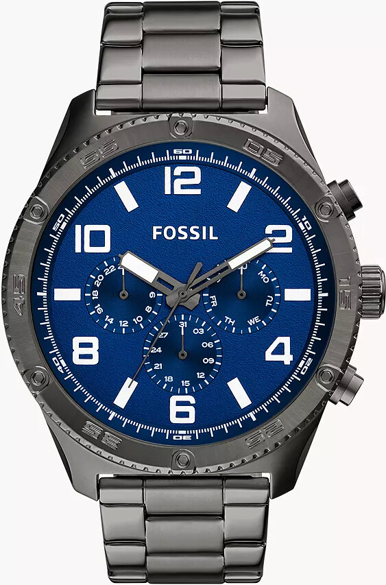 Fossil Outlet Brox Multifunction Smoke Stainless Steel Watch - ShopStyle